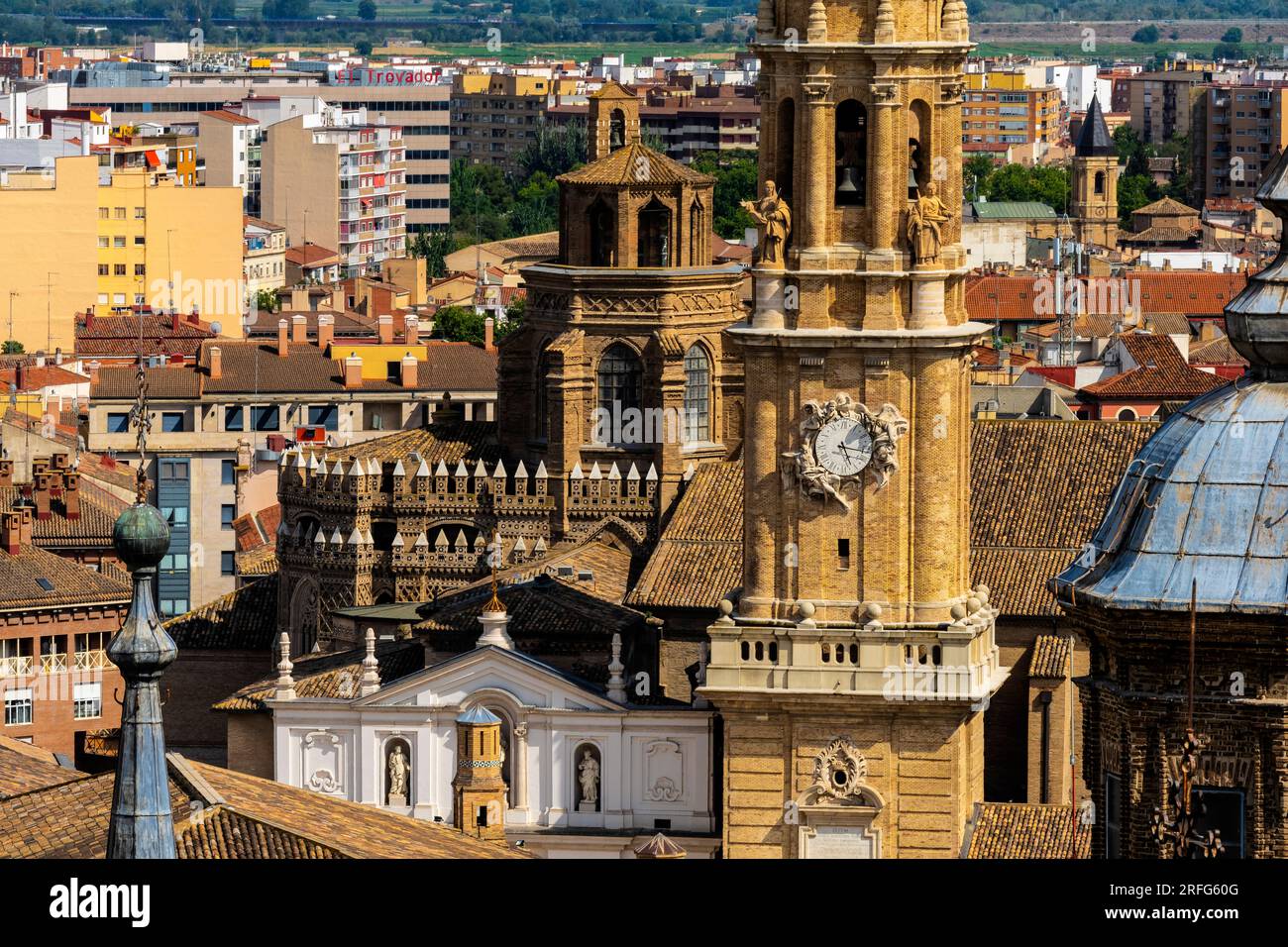 View of the Basilica Cathedral of Our Lady of the Pillar and Cathedral ...