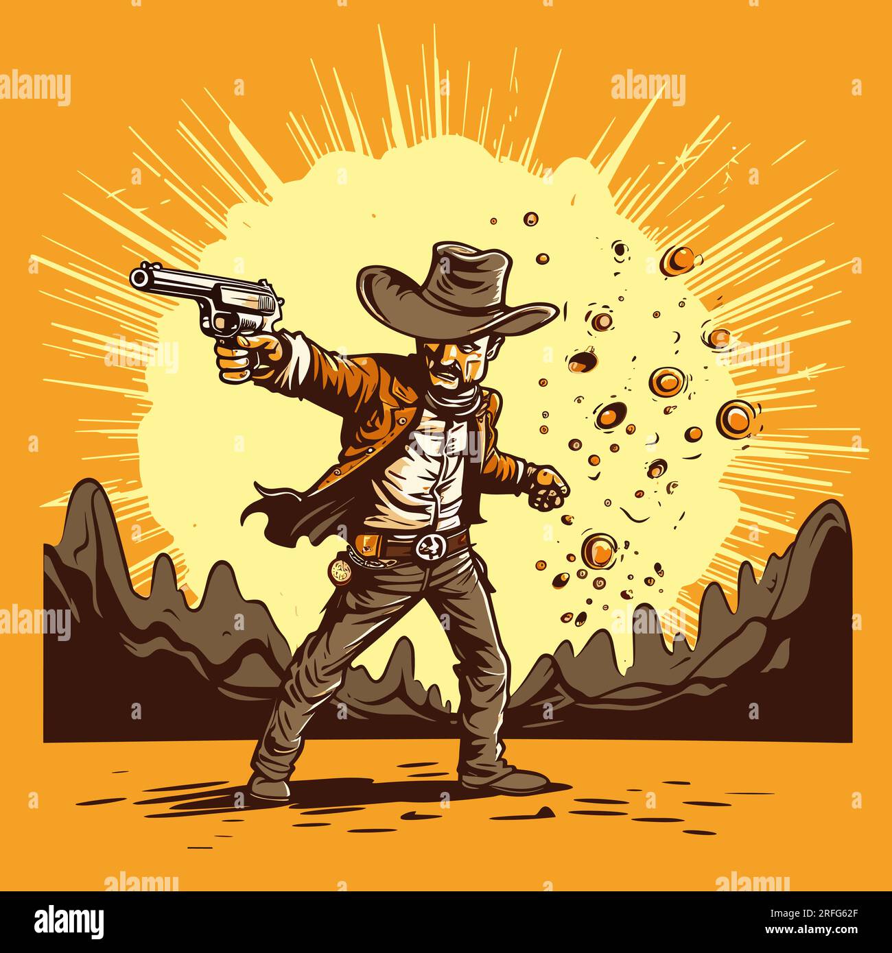 Revolver gun hand drawn clipart hi-res stock photography and images - Alamy