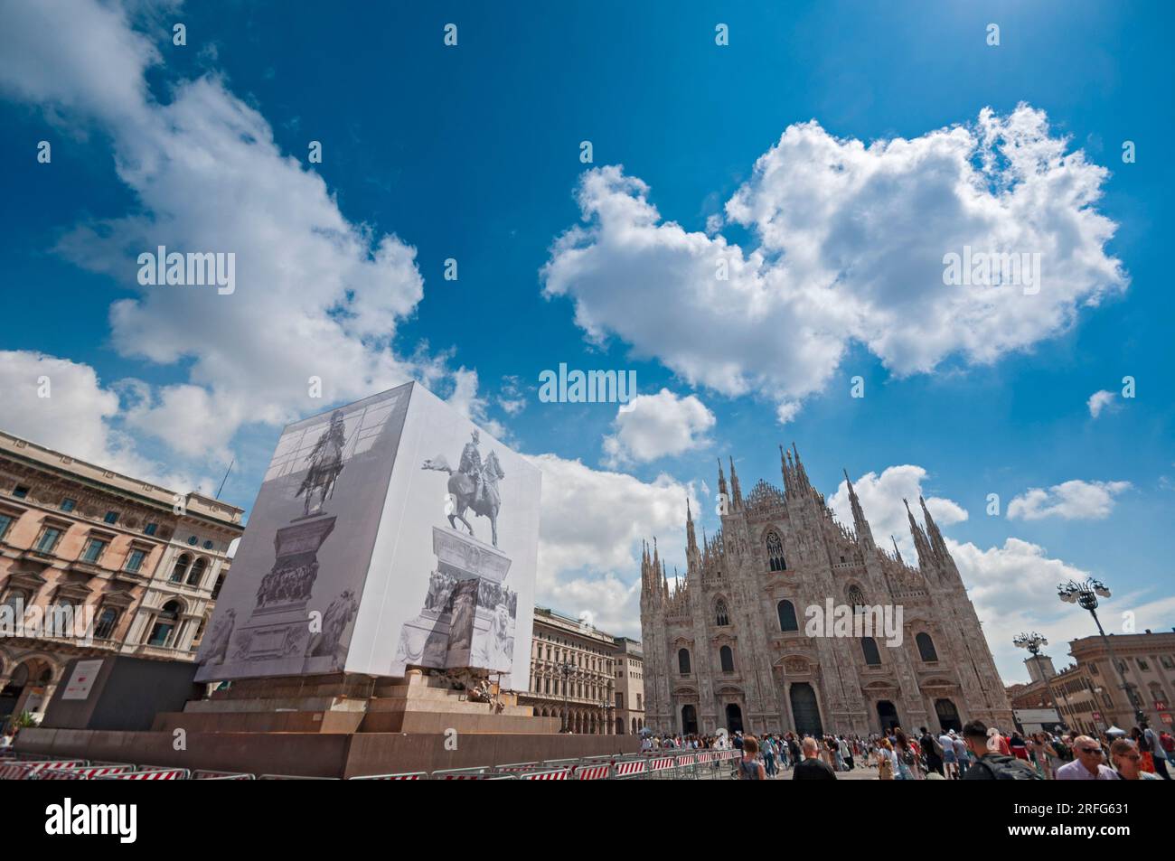 Italy, Lombardy, Milan, Piazza Duomo Square, King Vittorio Emanuele II ...