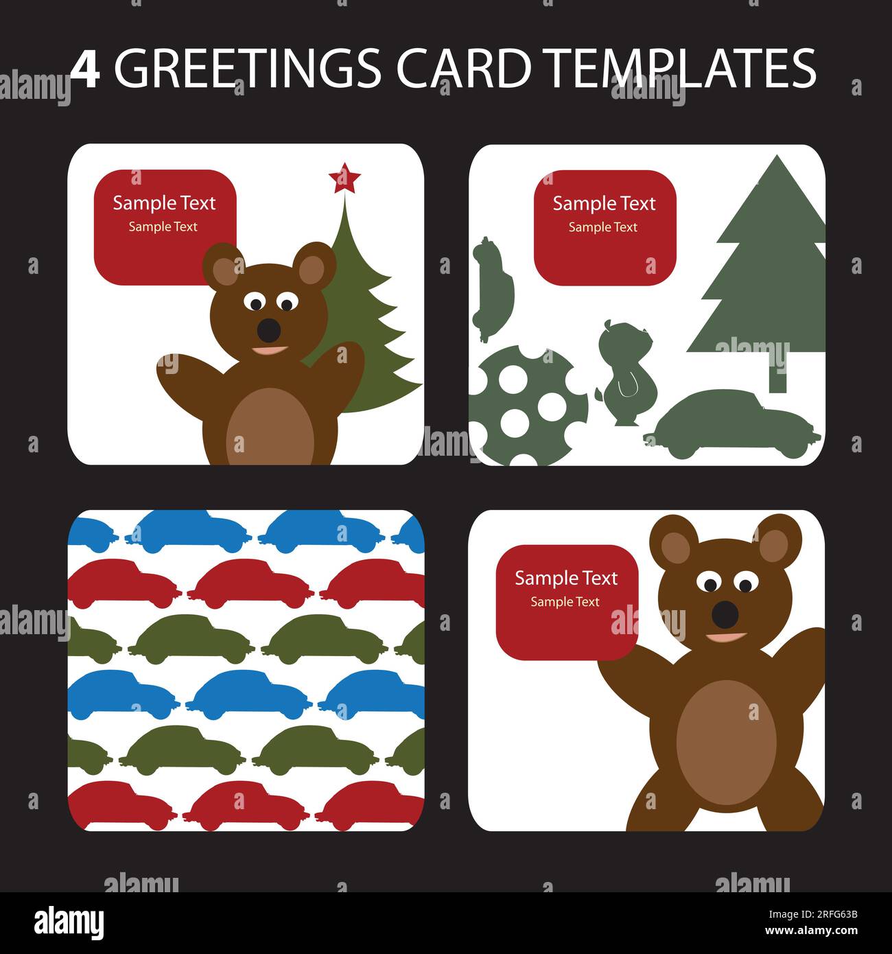 4 Christmas Greeting Cards Stock Vector Image & Art - Alamy