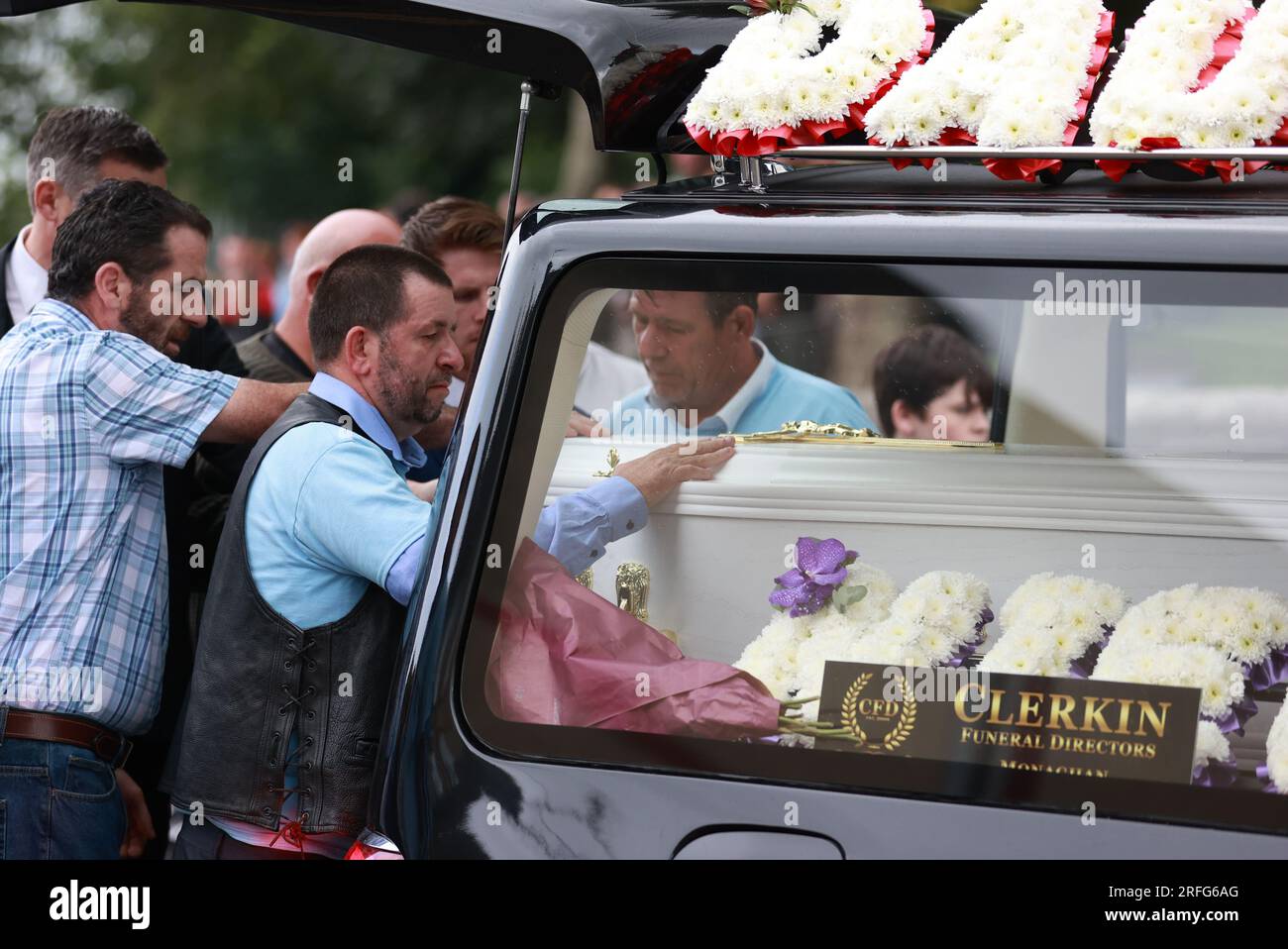 The coffin of Kiea McCann is placed into the hearse after her funeral ...