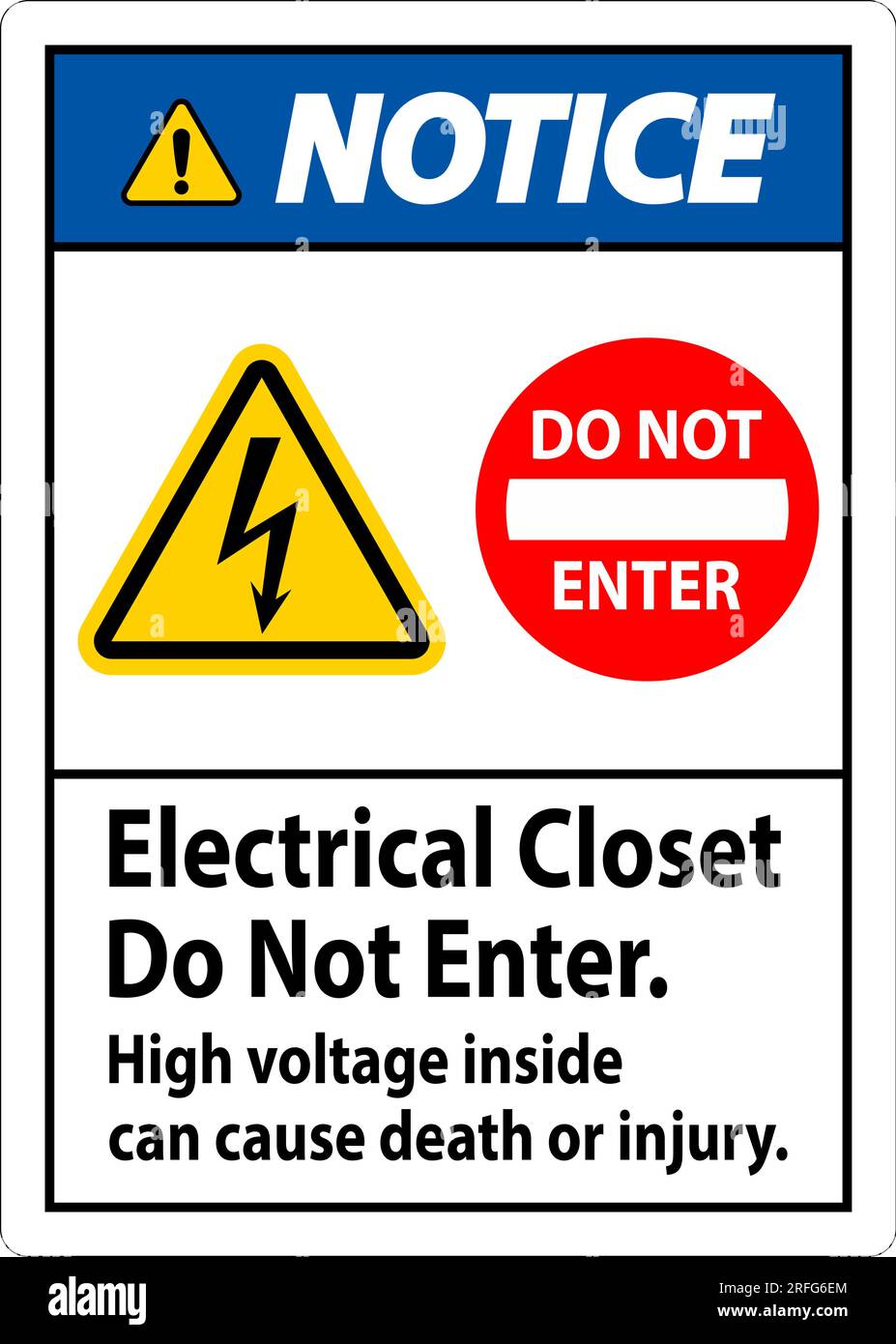 Notice Sign Electrical Closet - Do Not Enter. High Voltage Inside Can ...