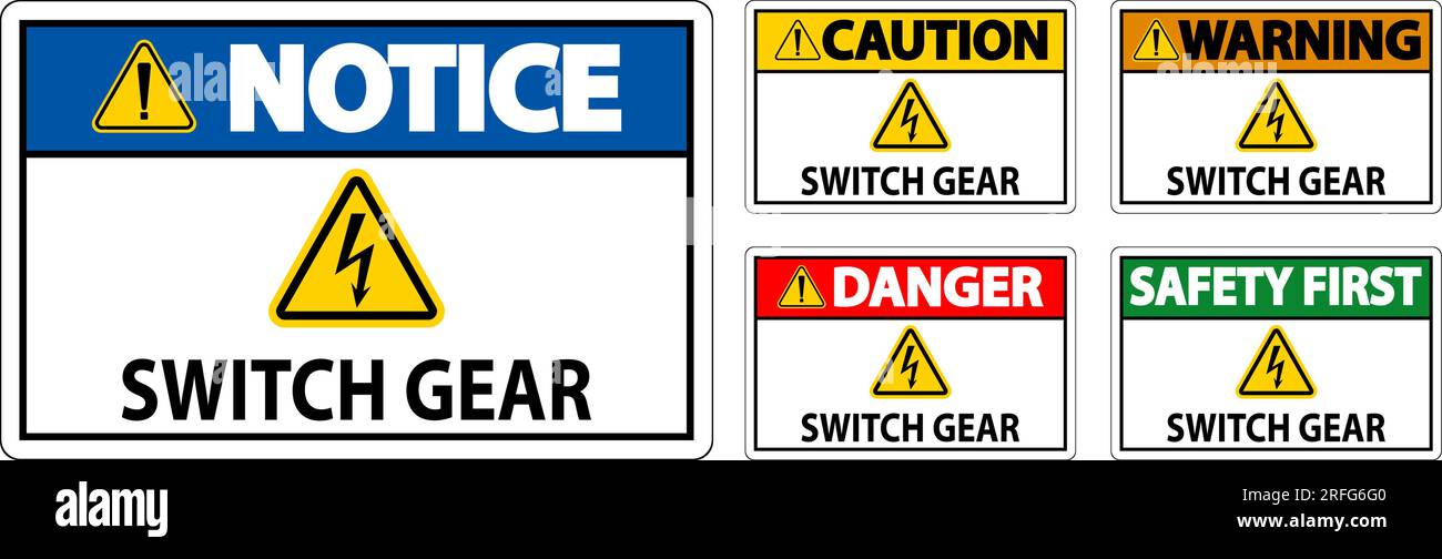 Caution Sign, Switch Gear Sign Stock Vector Image & Art - Alamy