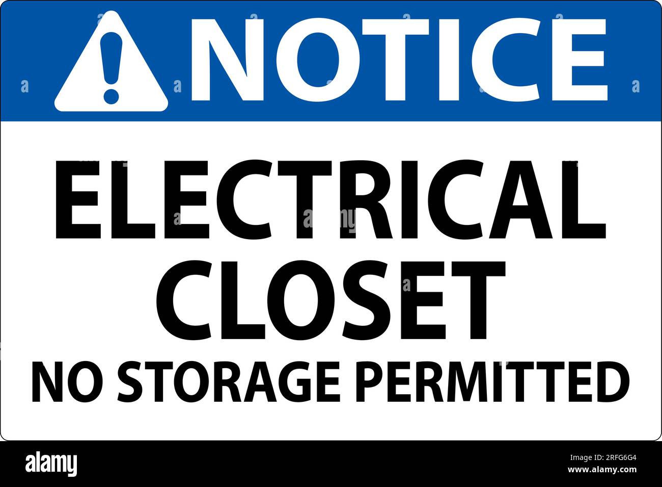 Notice Sign Electrical Closet - No Storage Permitted Stock Vector Image ...