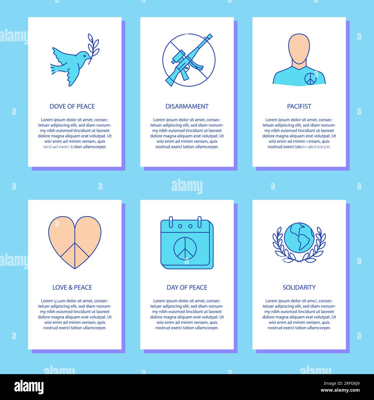 Peace and pacifism banner template with place for text. Dove and earth ...