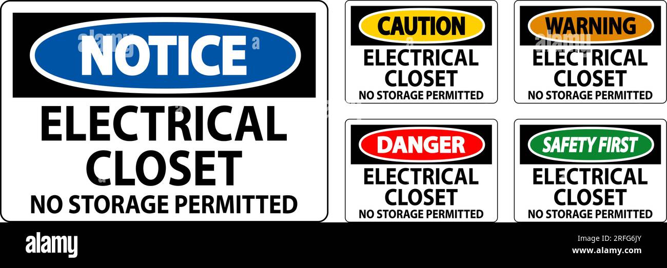 Notice Sign Electrical Closet - No Storage Permitted Stock Vector Image ...