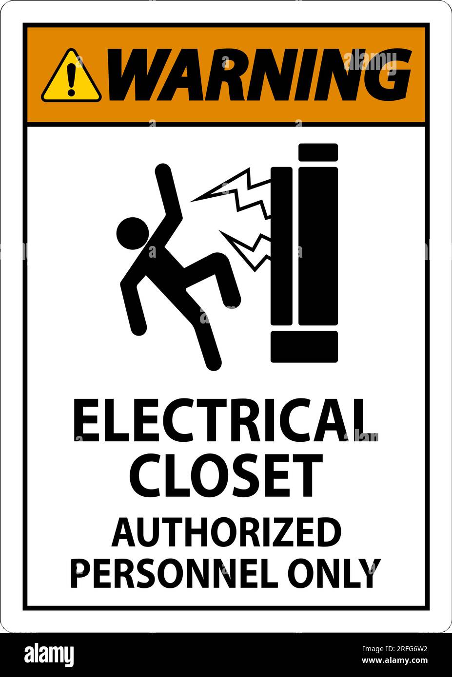 Warning Sign Electrical Closet - Authorized Personnel Only Stock Vector ...