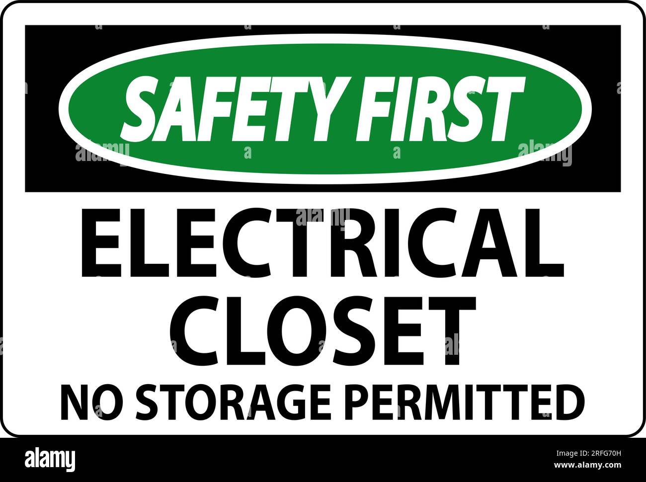 Safety First Sign Electrical Closet - No Storage Permitted Stock Vector ...
