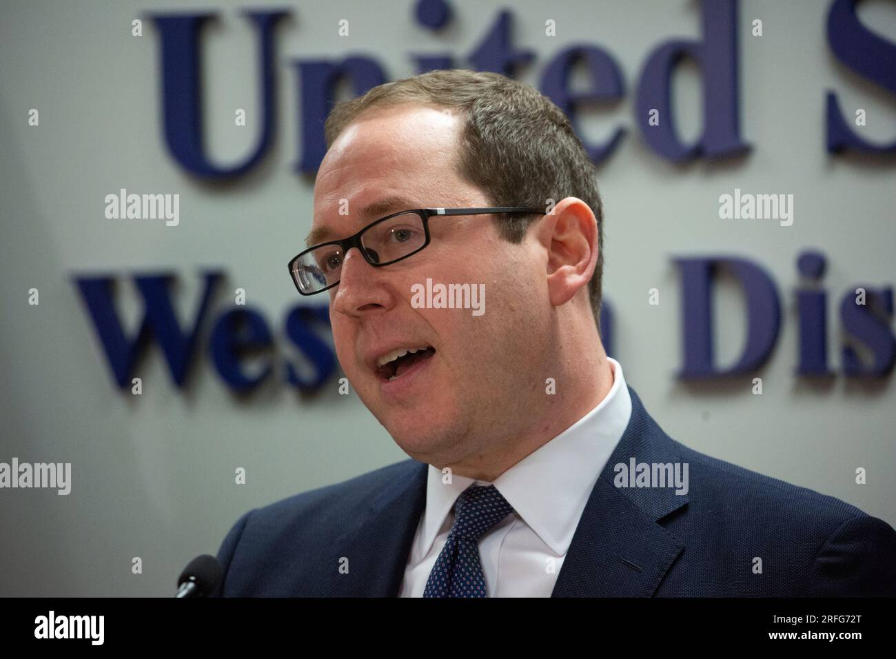 The US Attorney's office speaks to the media after the sentencing of ...