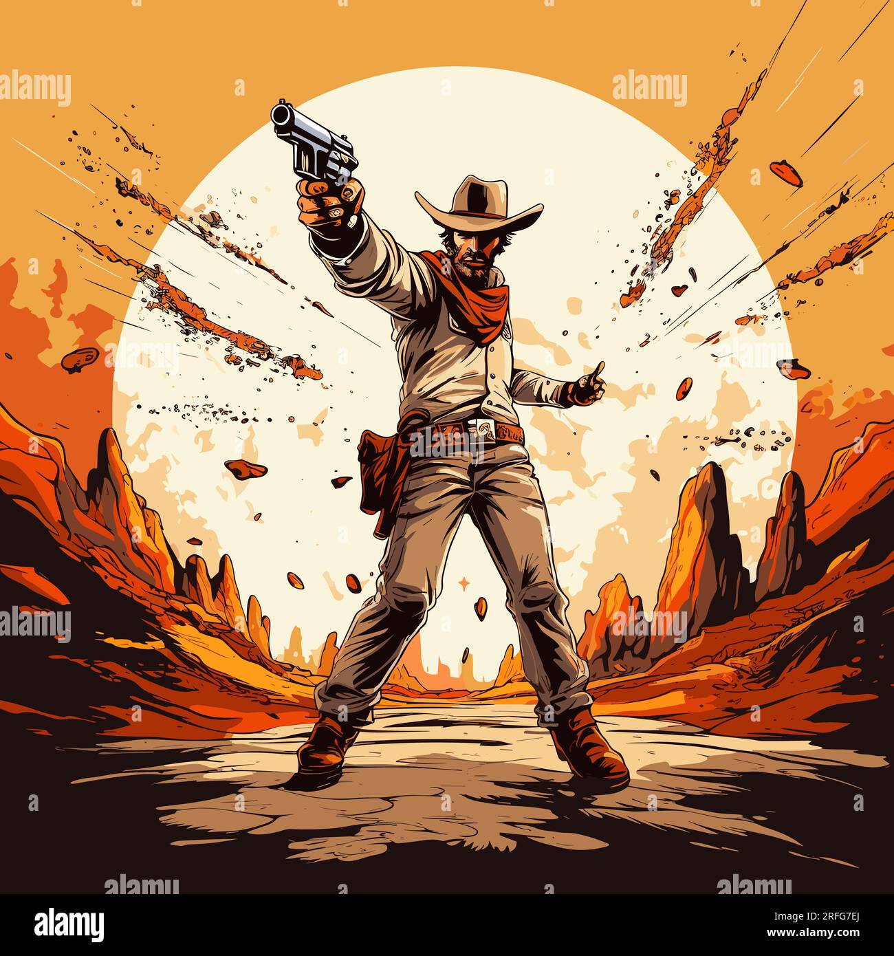 Revolver gun hand drawn clipart hi-res stock photography and images - Alamy