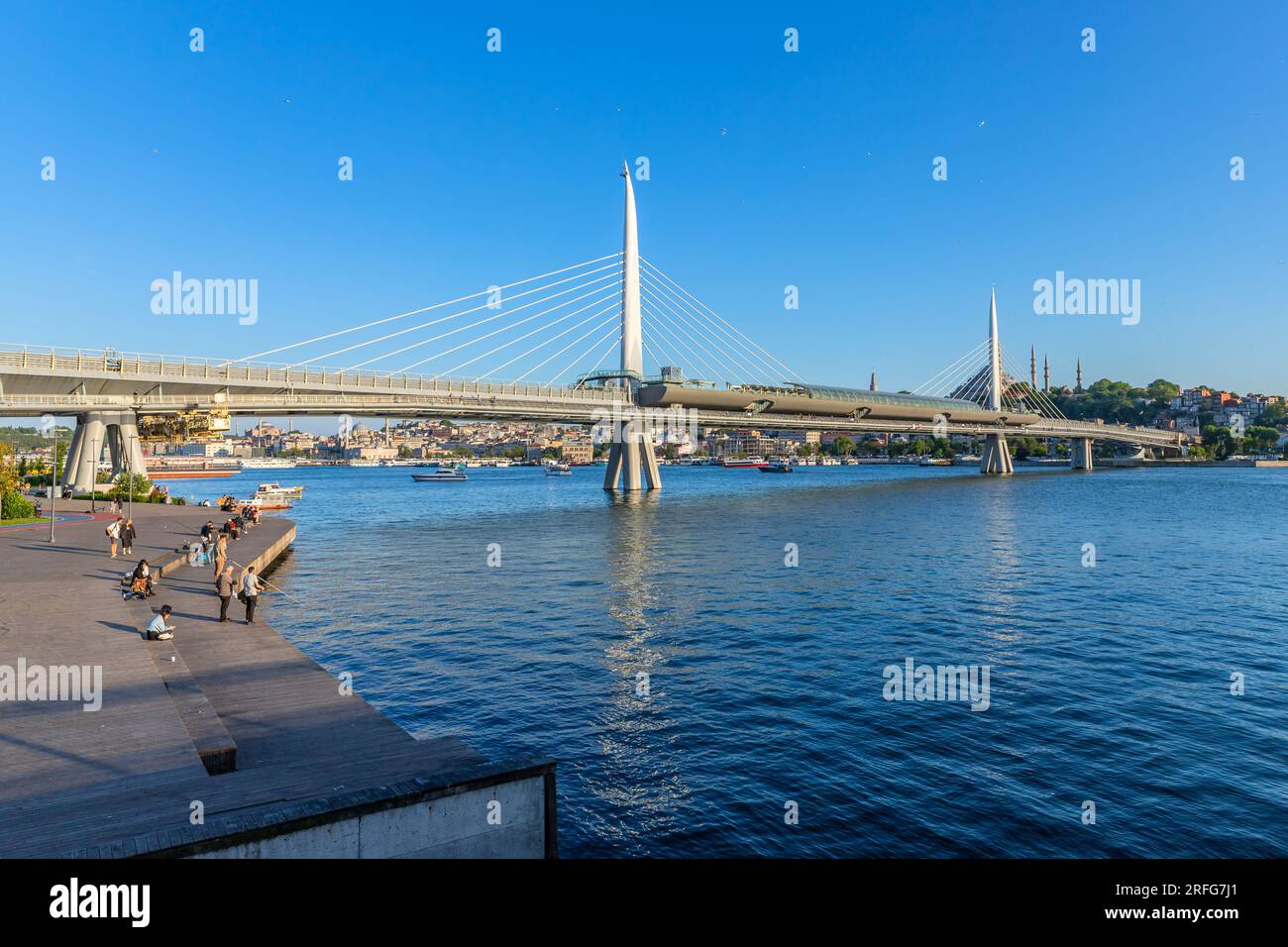 Istanbul, Turkey - June 05, 2023: The Golden Horn Metro Bridge, or ...