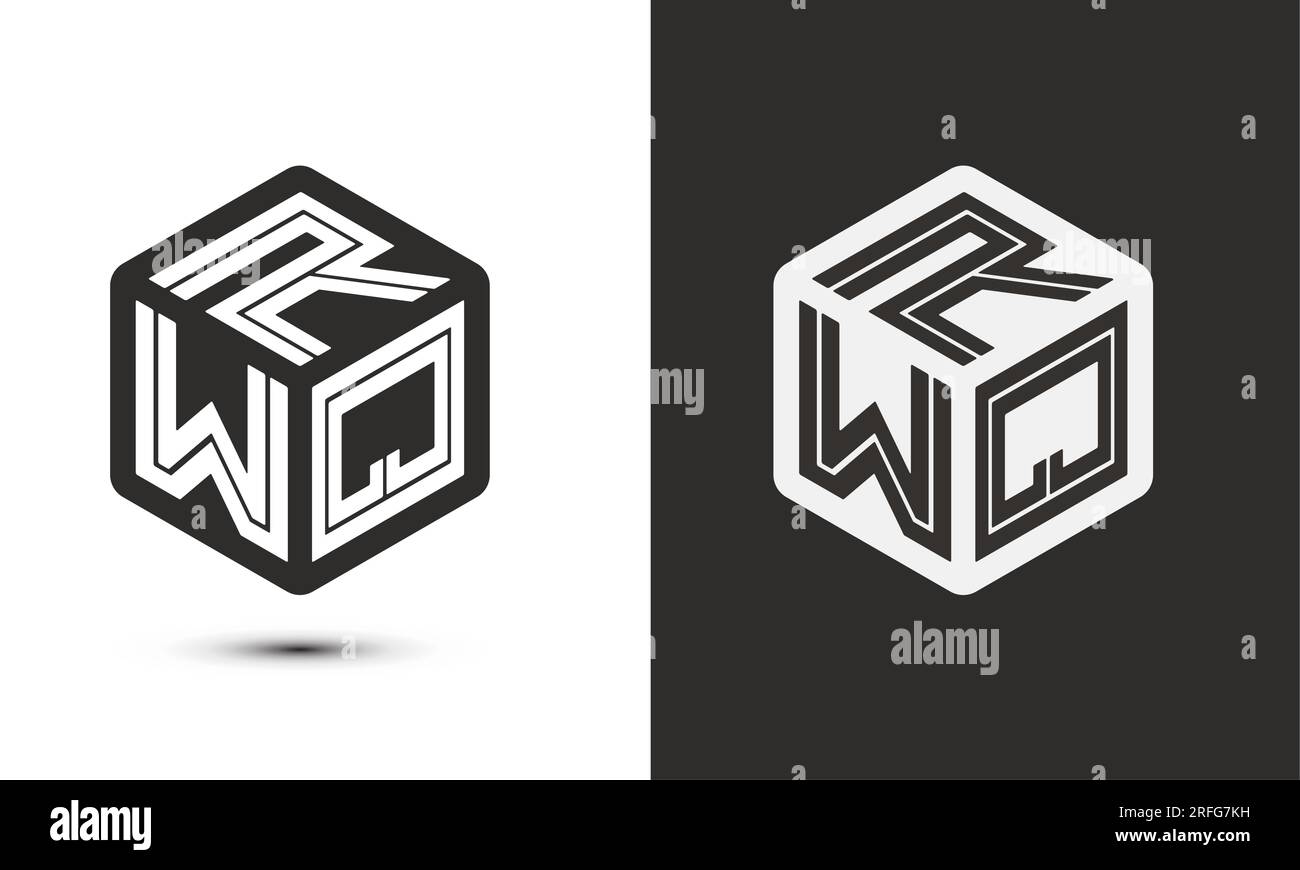 rwq letter logo design with illustrator cube logo, vector logo modern ...