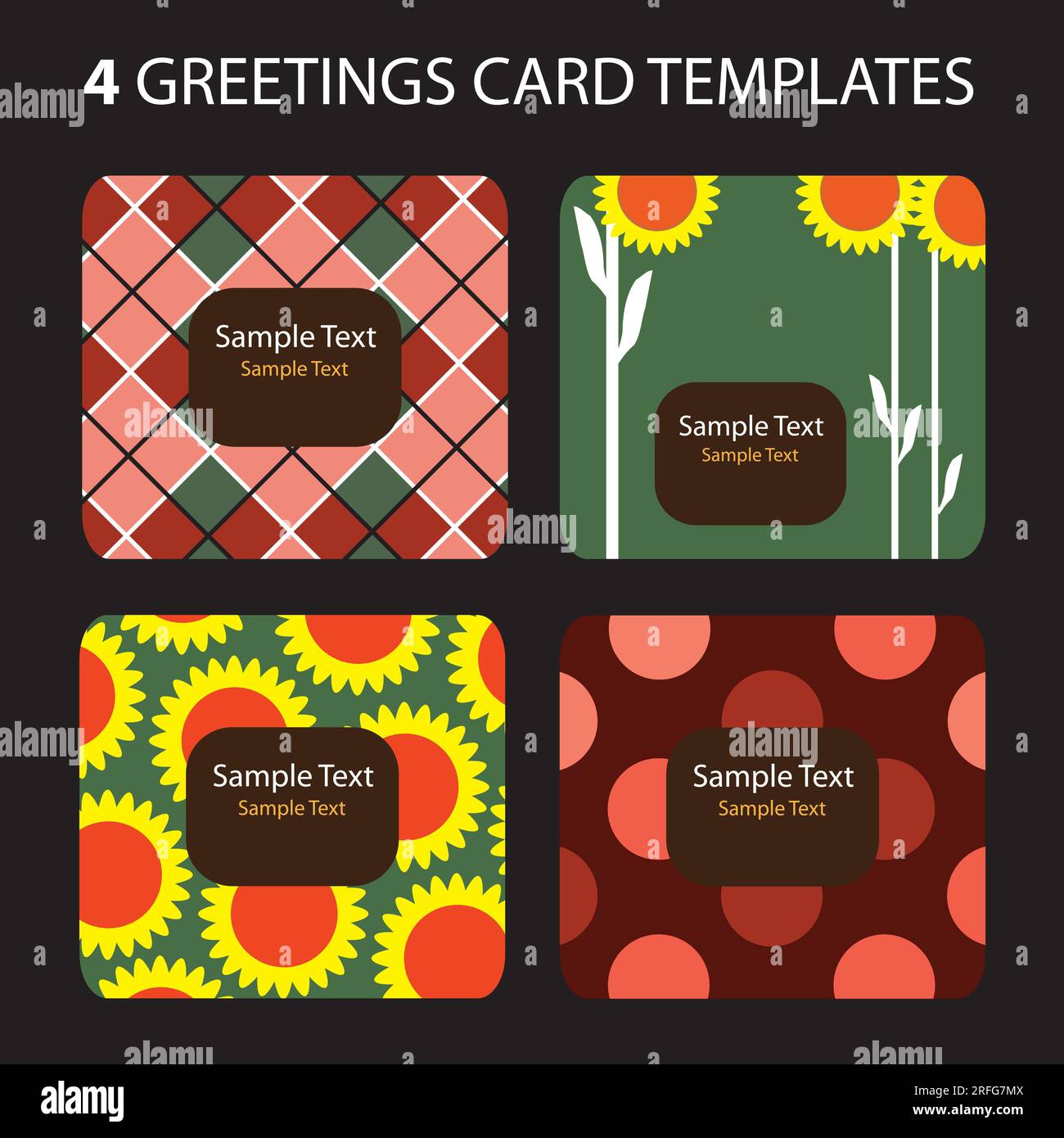 4 Greeting Cards Stock Vector Image & Art - Alamy