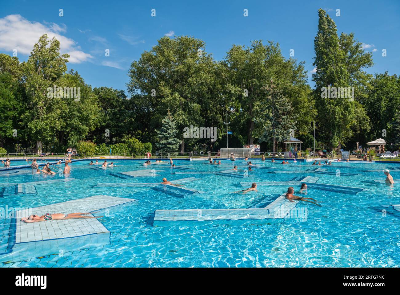 Budapest, Hungary – July 31, 2023. Thermal pool at Palatinus Strand ...