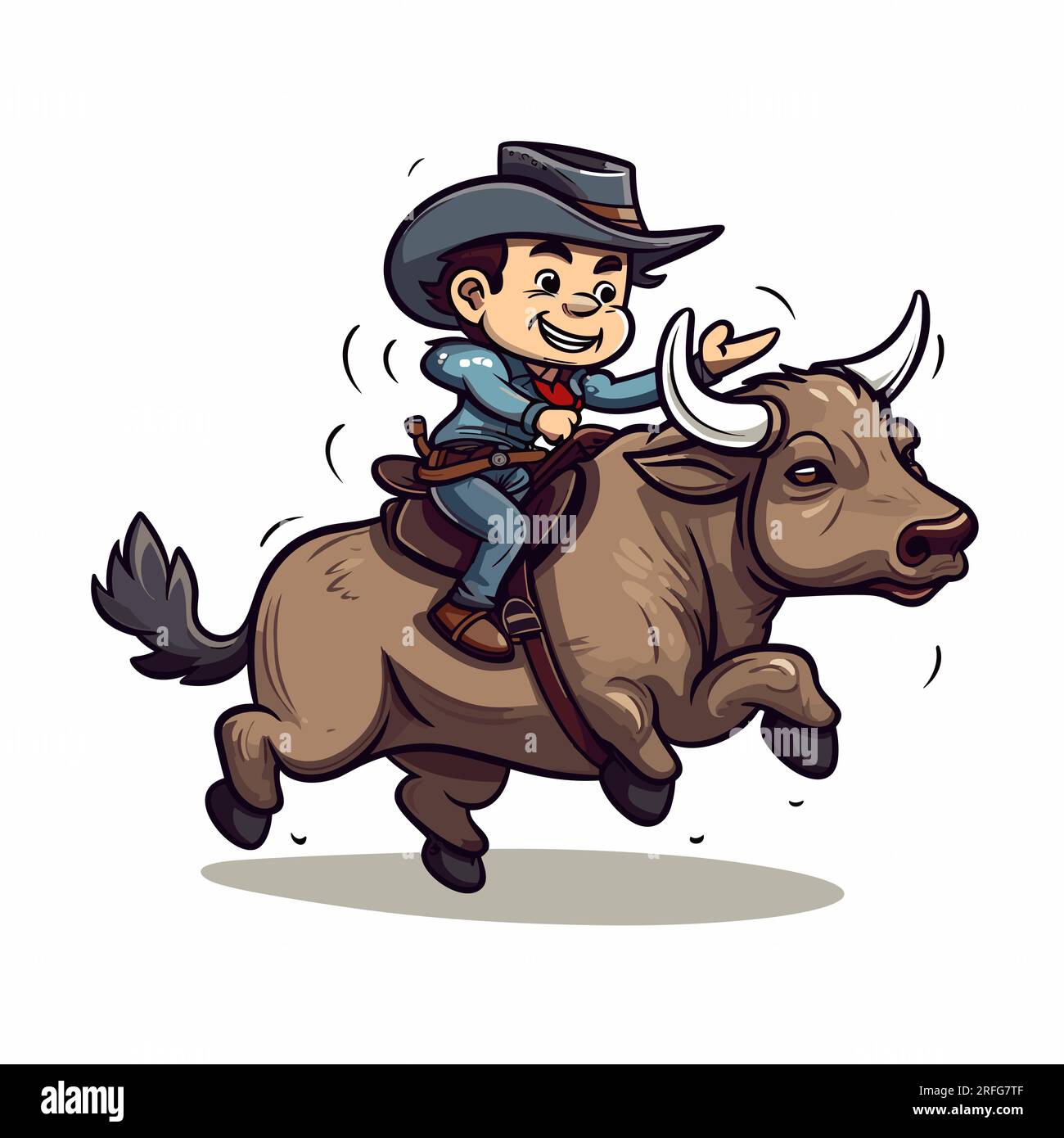 Rodeo cowboy bull riding cartoon Stock Vector Images - Alamy