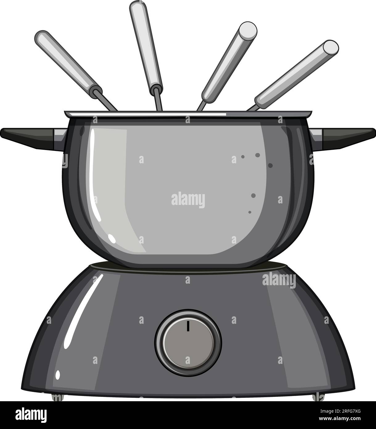 pot fondue cheese cartoon vector illustration Stock Vector Image & Art ...