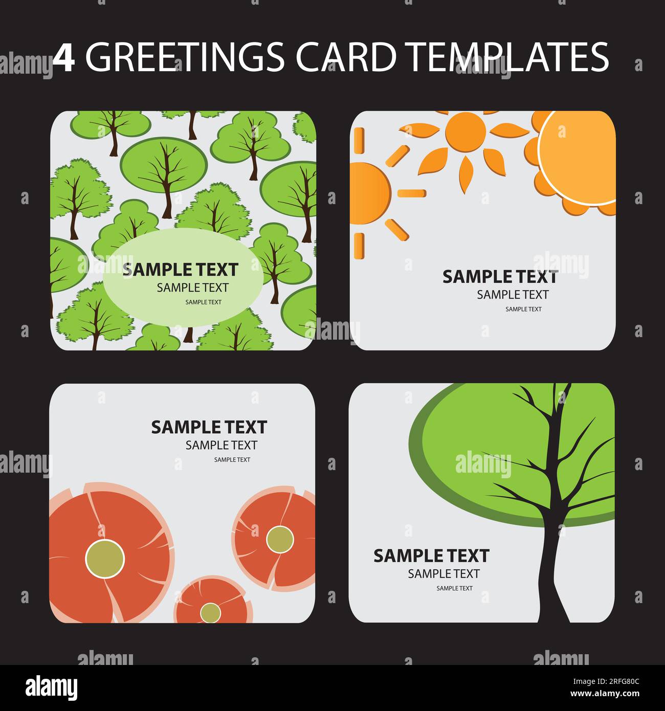 4 Greeting Cards: Nature Stock Vector Image & Art - Alamy
