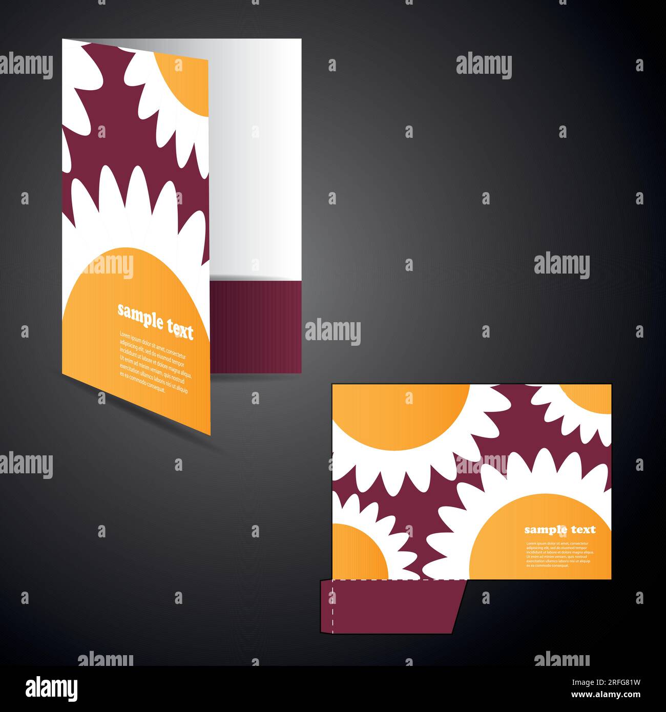 Corporate folder with die cut design Stock Vector Image & Art - Alamy