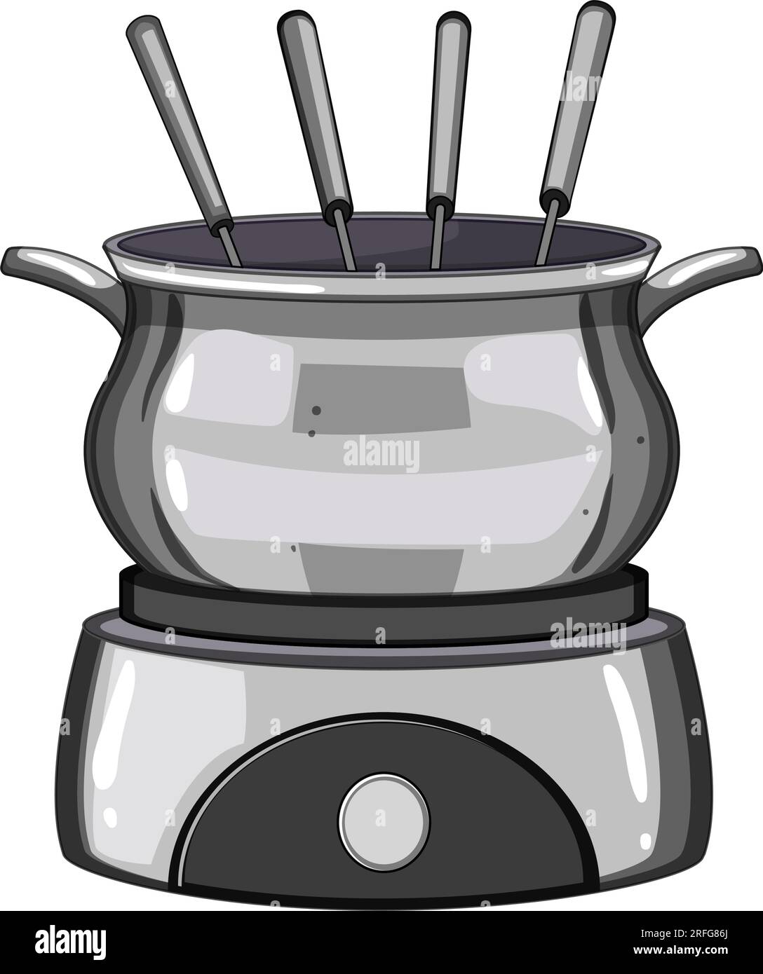 party fondue cheese cartoon vector illustration Stock Vector Image ...