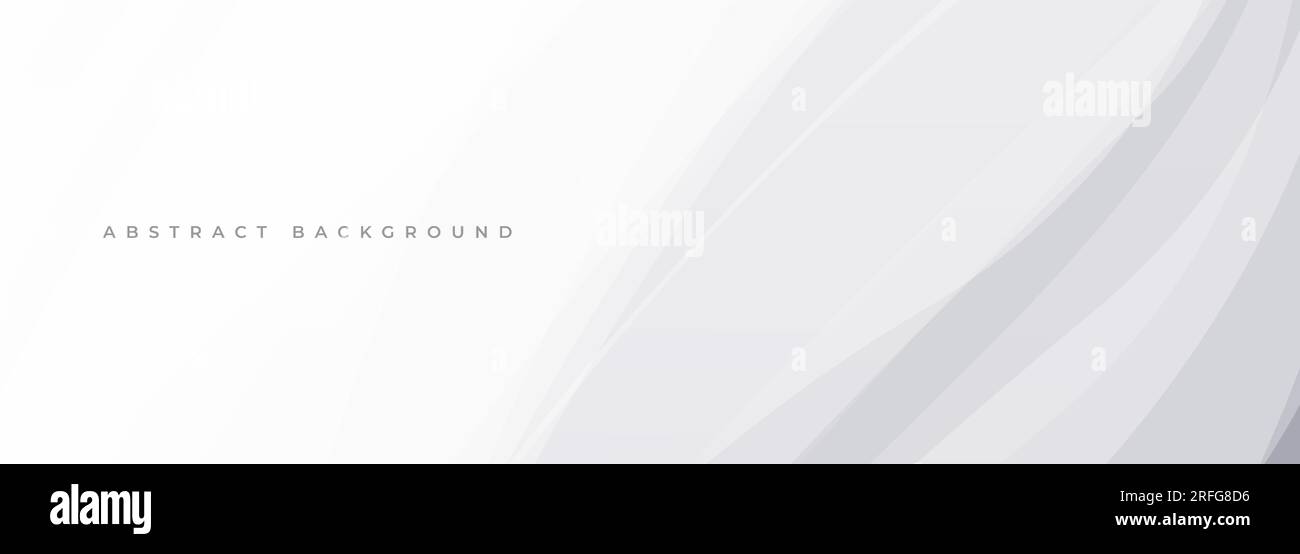 Abstract white and gray modern wide background with wave lines. Vector ...