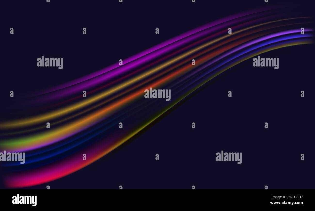 Dark abstract wavy layered multi colors background. Vector 3d ...