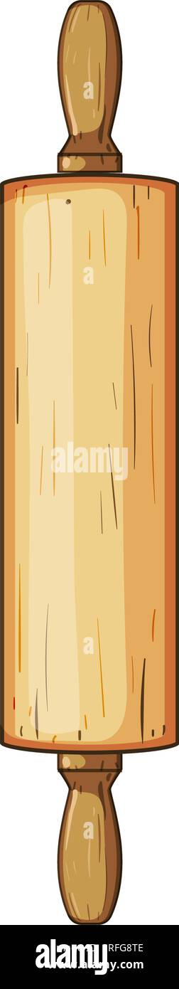 wood rolling pin cartoon vector illustration Stock Vector Image & Art ...