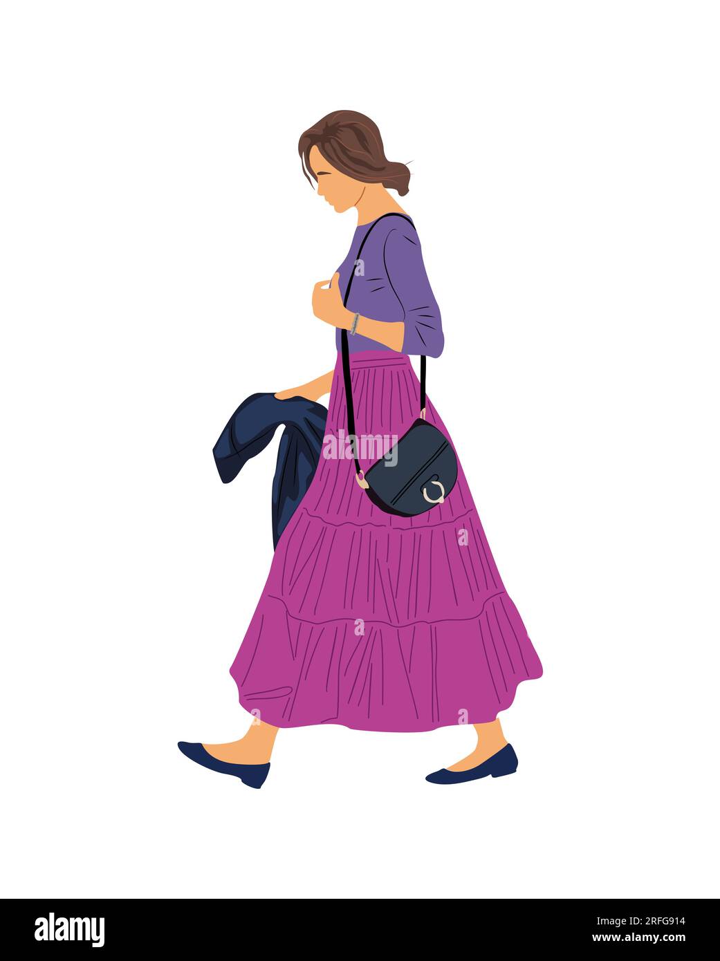 Asian women walking street Stock Vector Images - Alamy