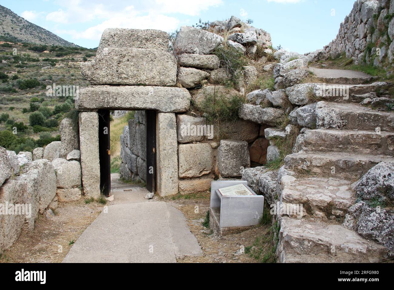 MYCENAE, GREECE - SEPTEMBER 20, 2012: This is a spare gates of the ...
