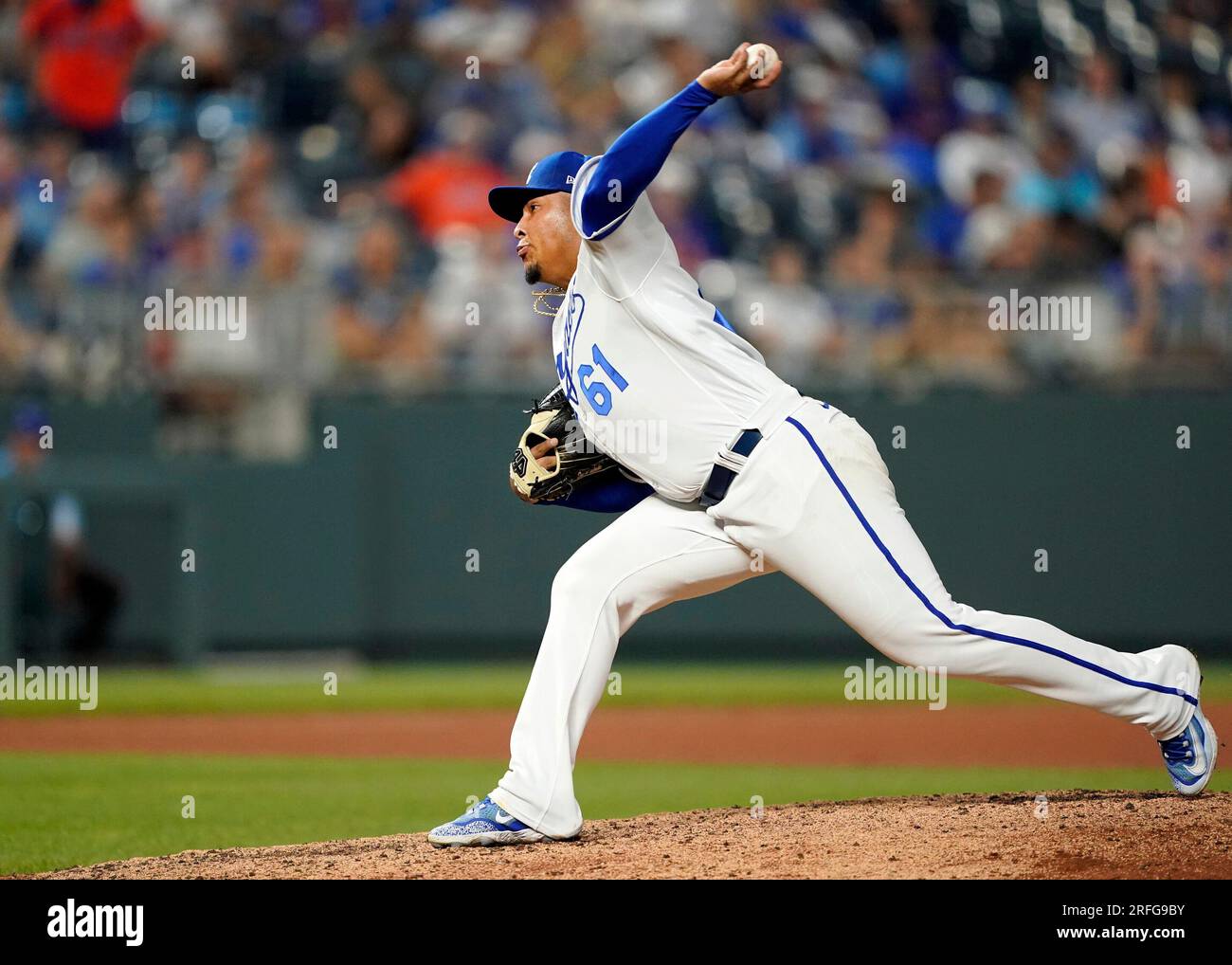 AUG 02, 2023: Kansas City Royals starting Angel Zerpa (61) delivers a ...