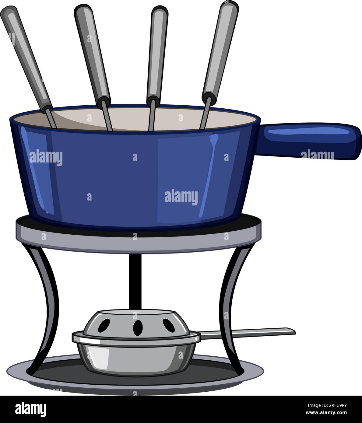 raclette fondue cheese cartoon vector illustration Stock Vector Image ...