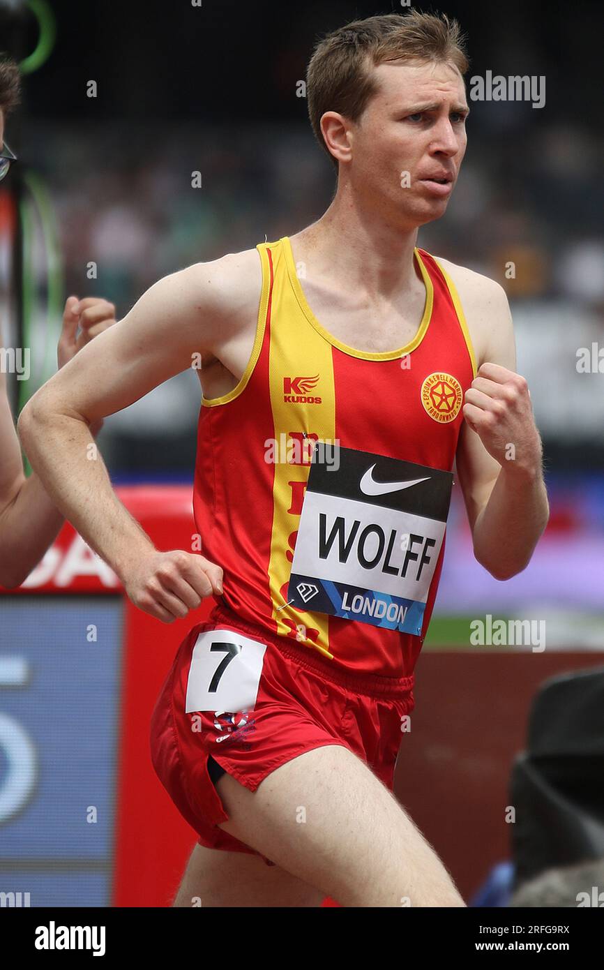 Daniel WOLFF of Great Britain in the mens T20 1500m Ambulant in the Wanda Diamond League, London ...