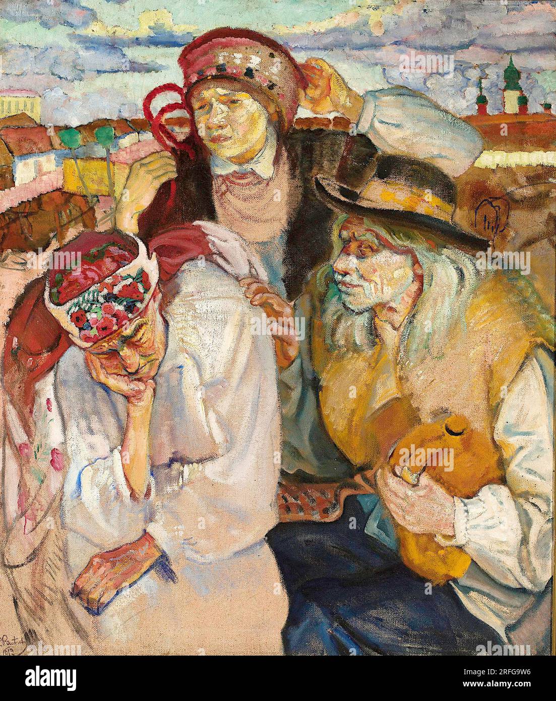 Fryderyk Pautsch - Study of peasants - 1913 Stock Photo - Alamy