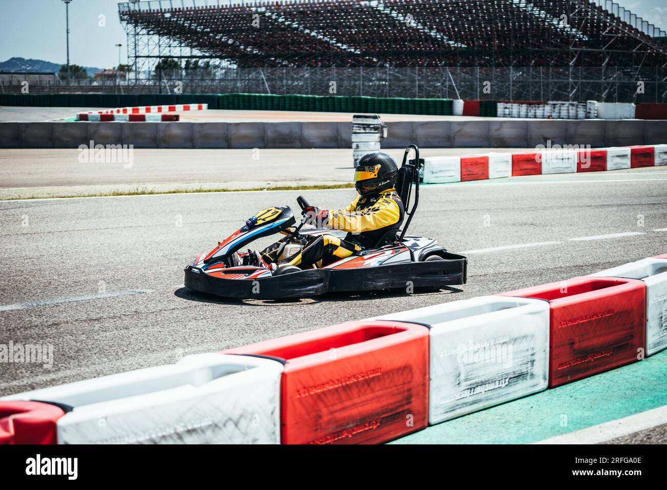go-kart race, speed competition, Italian pilots, misano circuit Stock ...