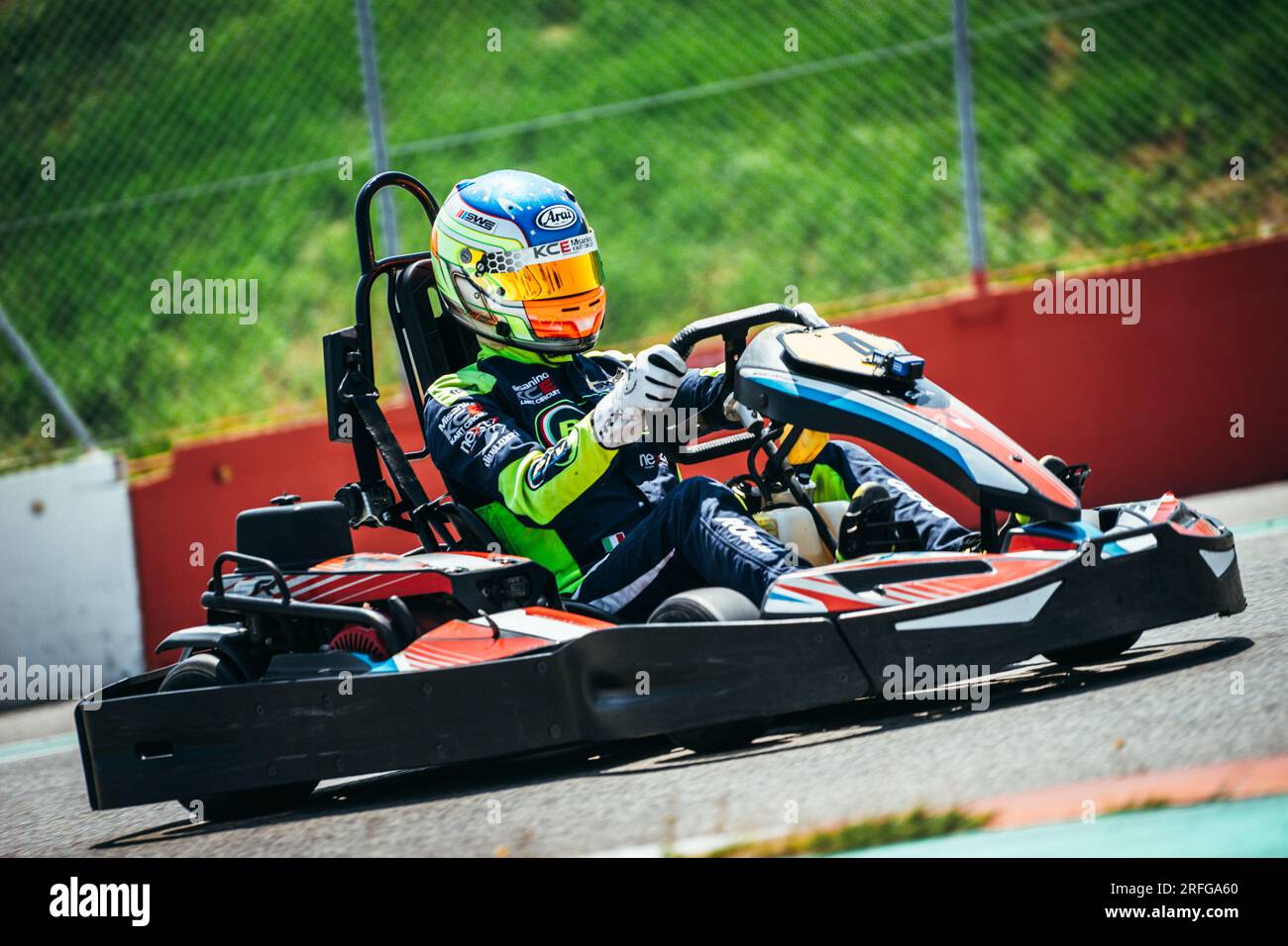 go-kart race, speed competition, Italian pilots, misano circuit Stock ...