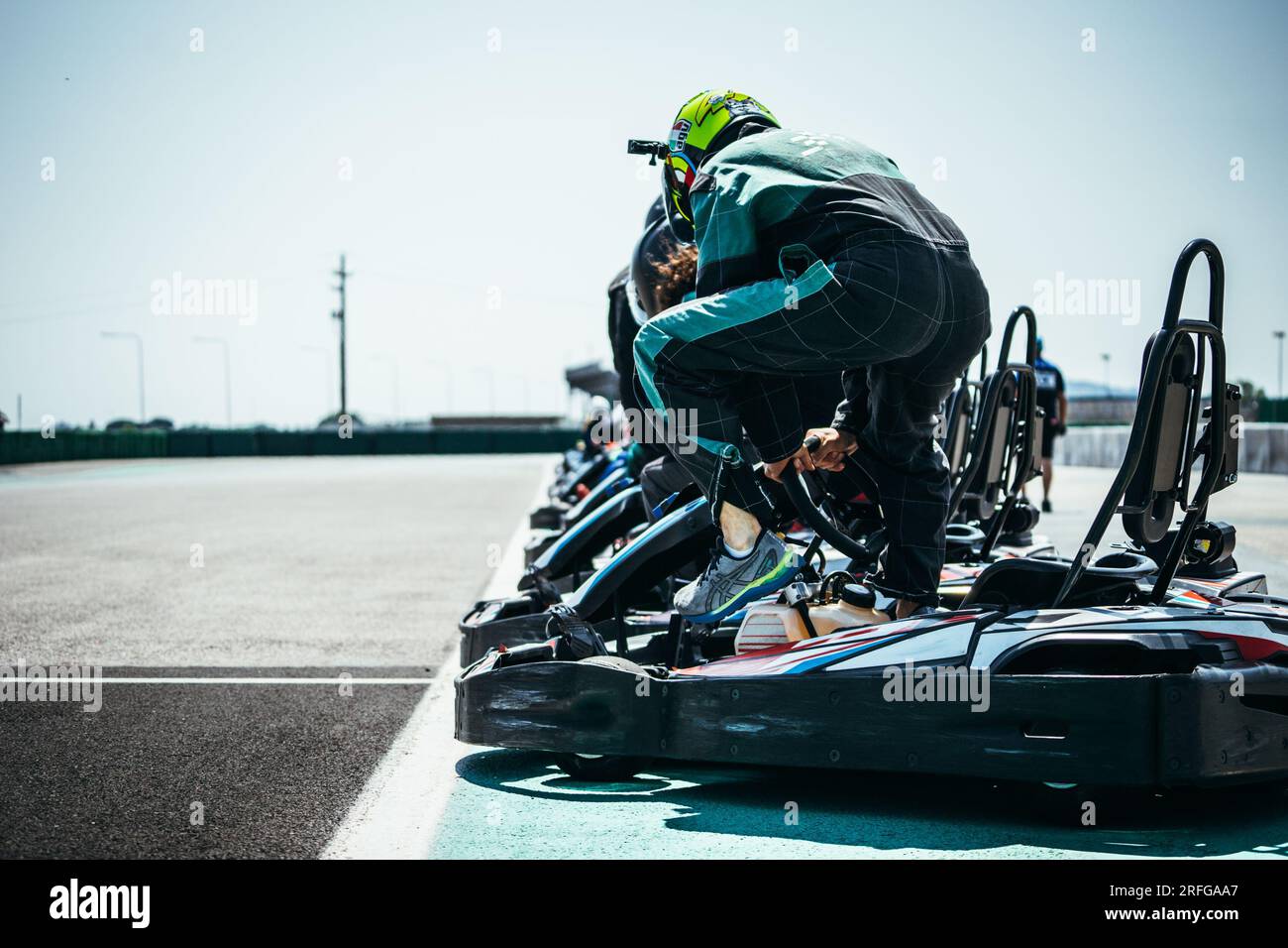 go-kart race, speed competition, Italian pilots, misano circuit Stock ...