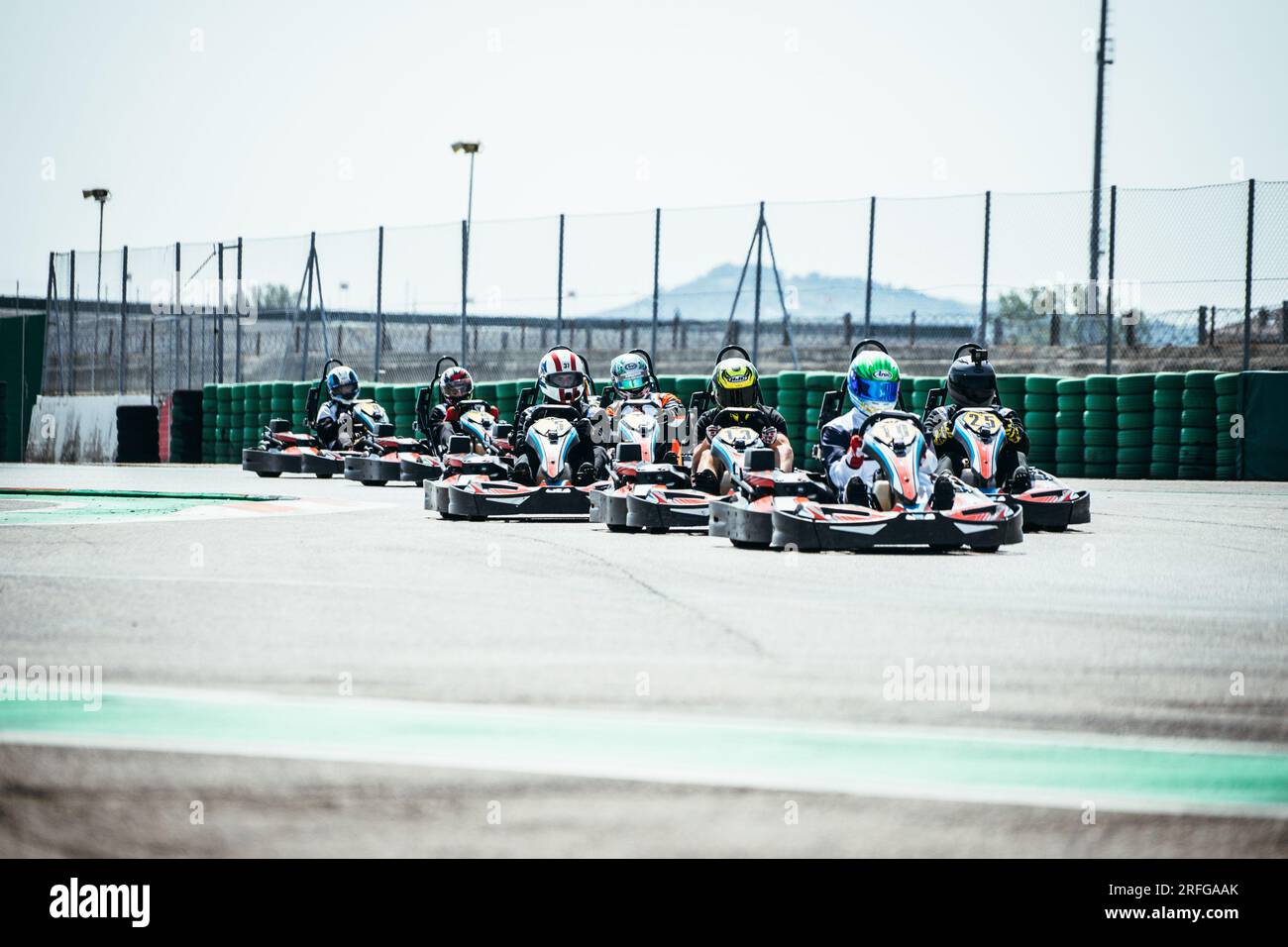 go-kart race, speed competition, Italian pilots, misano circuit Stock ...