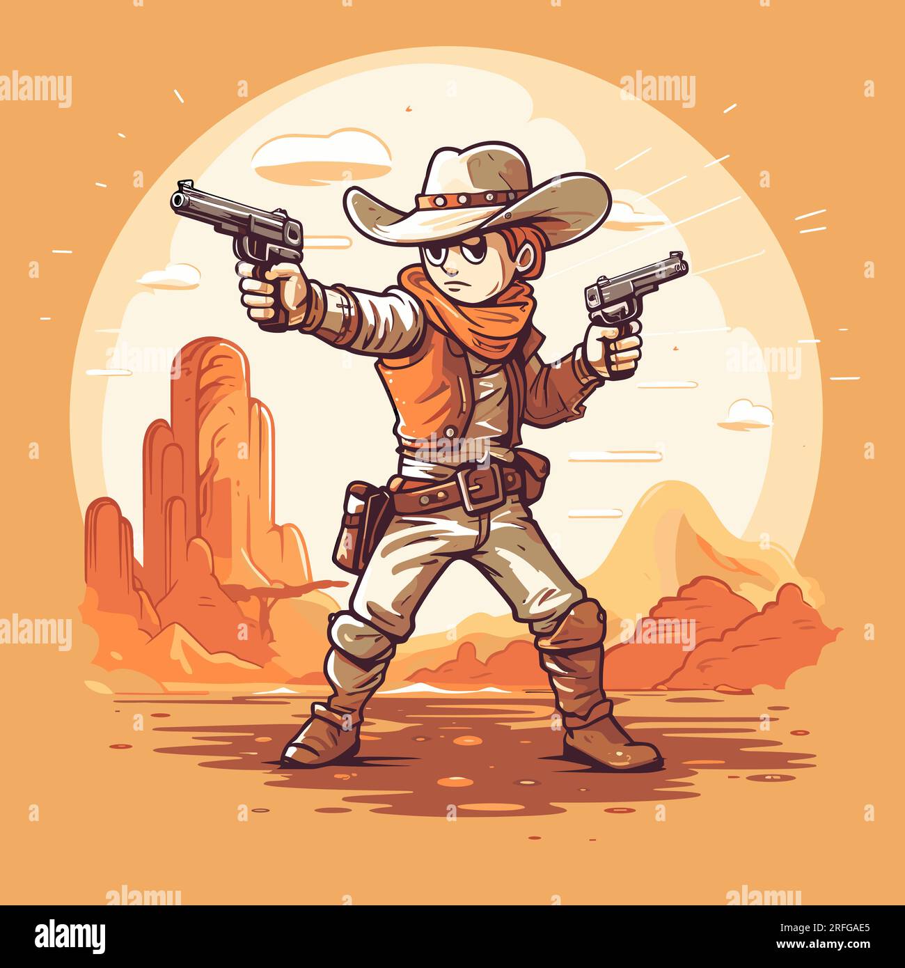 Revolver gun hand drawn clipart Stock Vector Images - Alamy