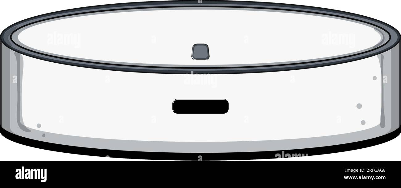 automatic robot vacuum cleaner cartoon vector illustration Stock Vector ...