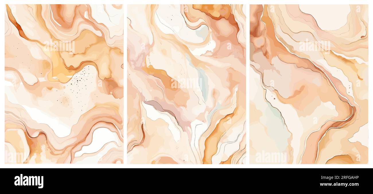 Set of Modern fluid watercolor, marble background Stock Vector Image ...