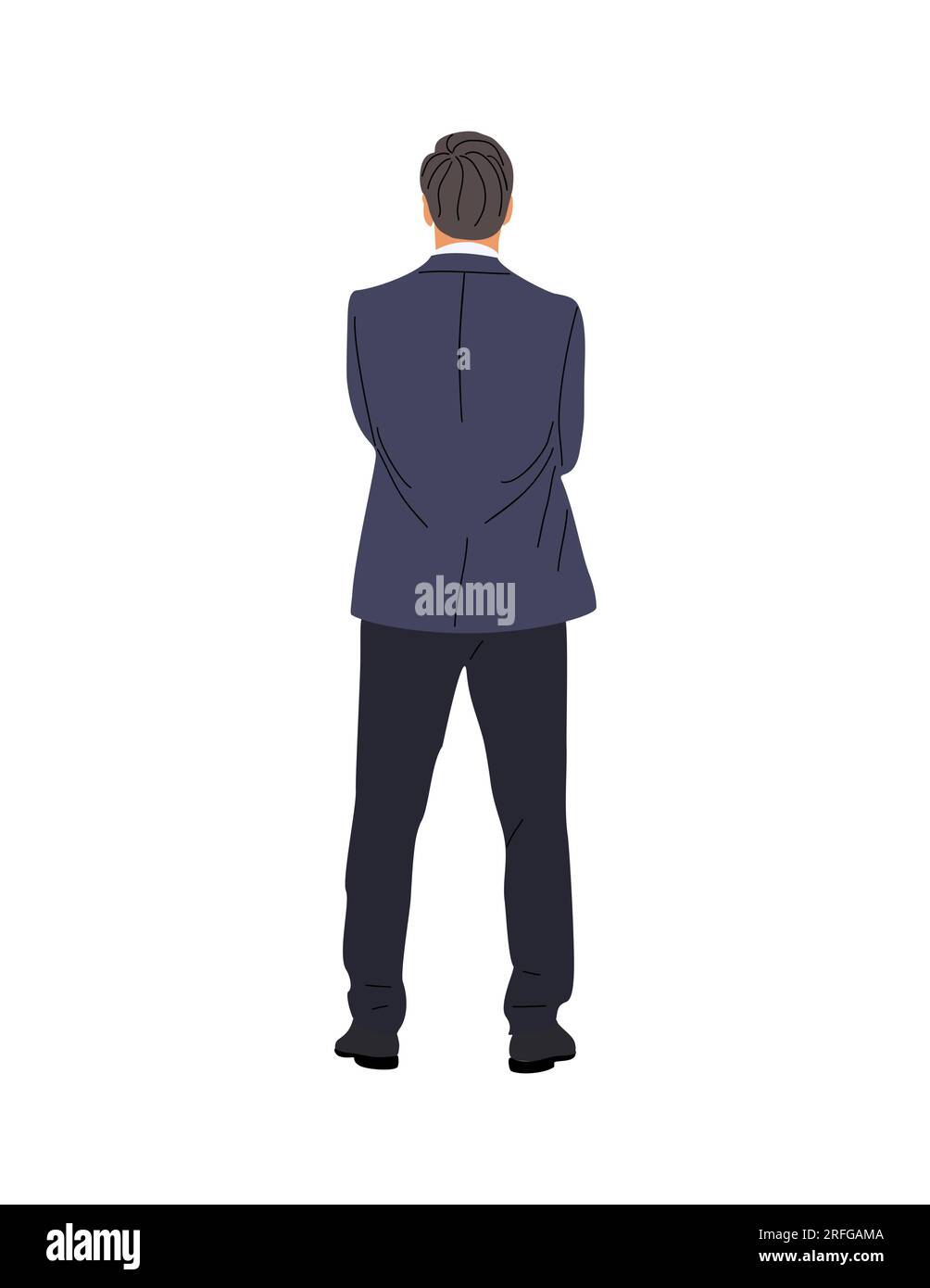 Young business man Standing Back View vector Stock Vector Image & Art ...