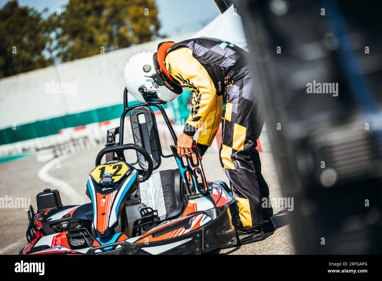 go-kart race, speed competition, Italian pilots, misano circuit Stock ...