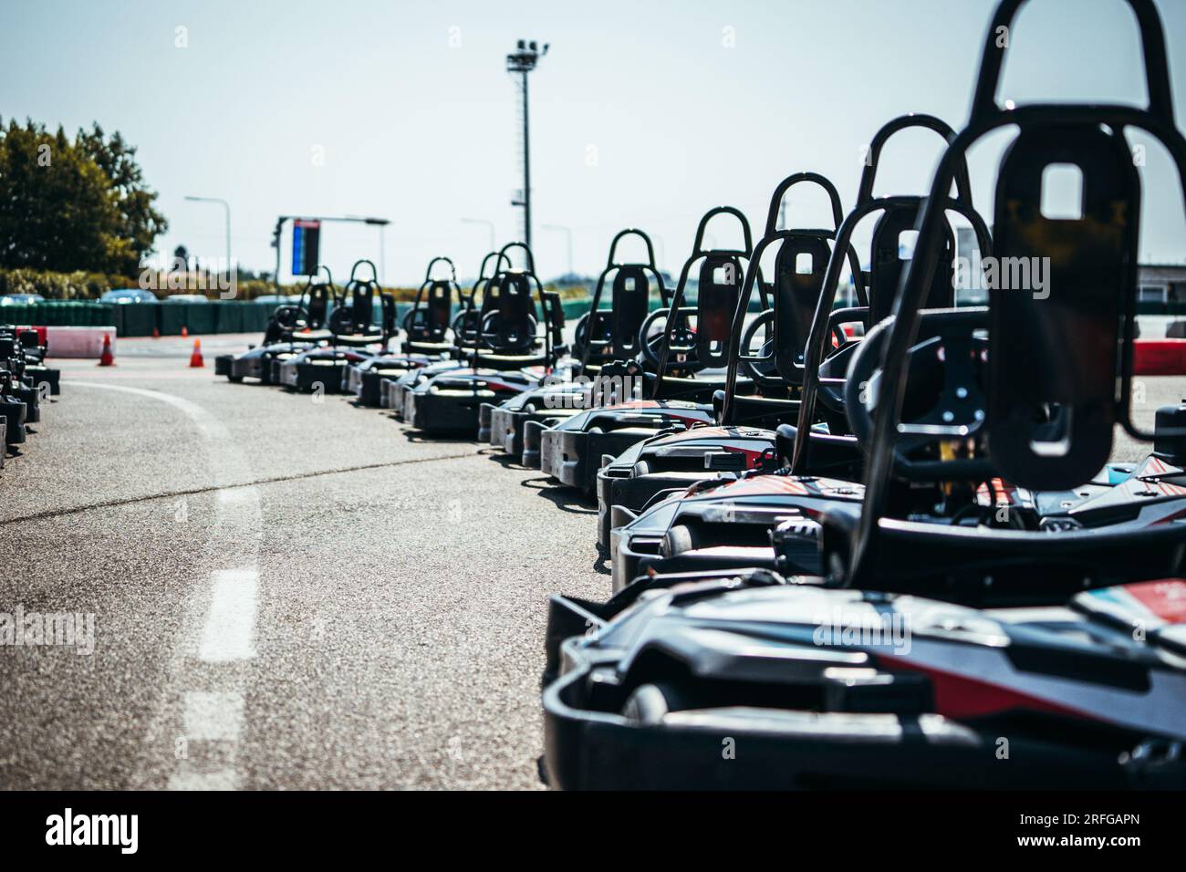 go-kart race, speed competition, Italian pilots, misano circuit Stock ...