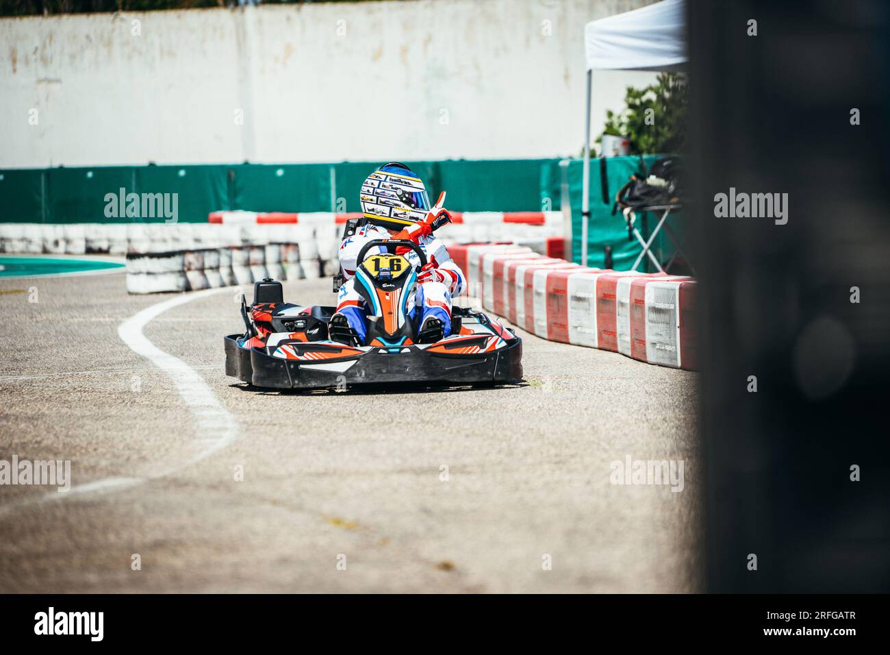 go-kart race, speed competition, Italian pilots, misano circuit Stock ...