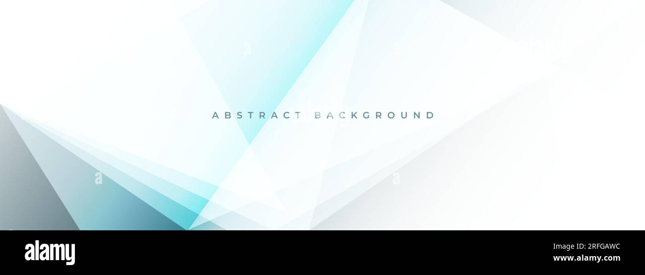 White and turquoise modern abstract wide background with geometric ...