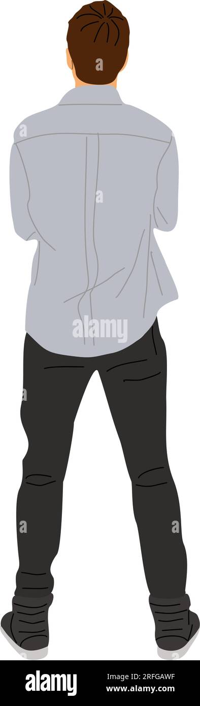 Young business man Standing Back View vector Stock Vector Image & Art ...