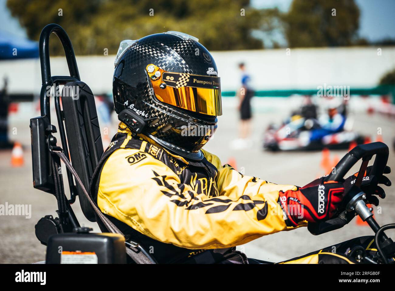 go-kart race, speed competition, Italian pilots, misano circuit Stock ...