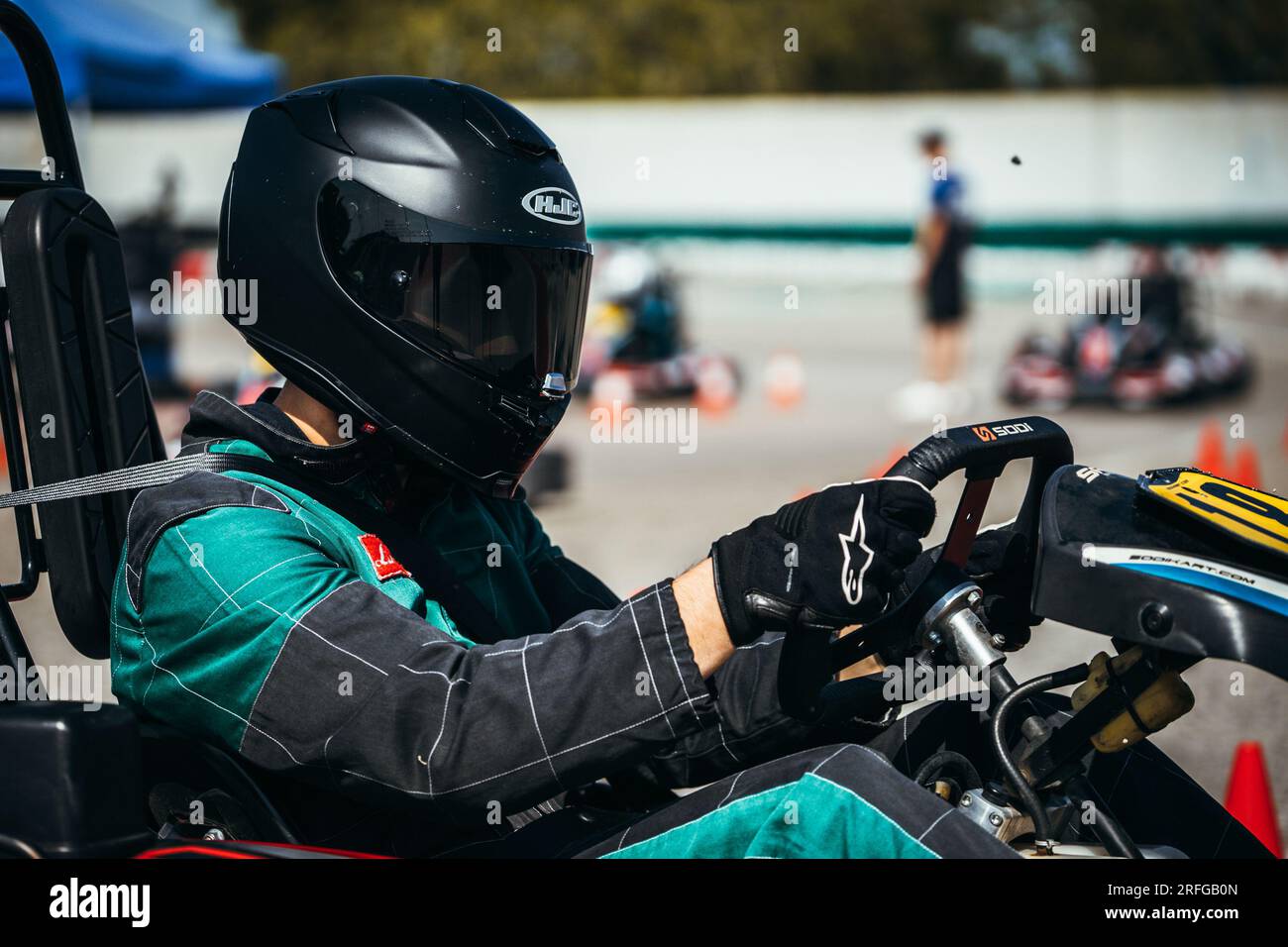 go-kart race, speed competition, Italian pilots, misano circuit Stock ...