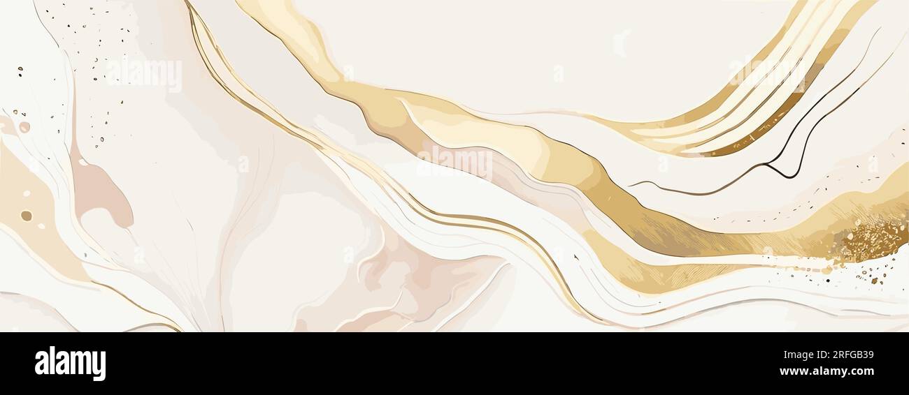 Liquid abstract white and gold marble banner Stock Vector Image & Art ...