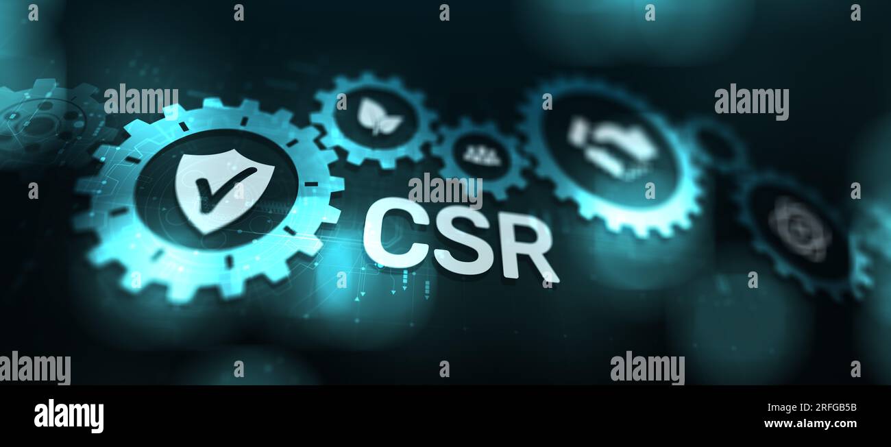 CSR Corporate social responsibility business technology concept on ...