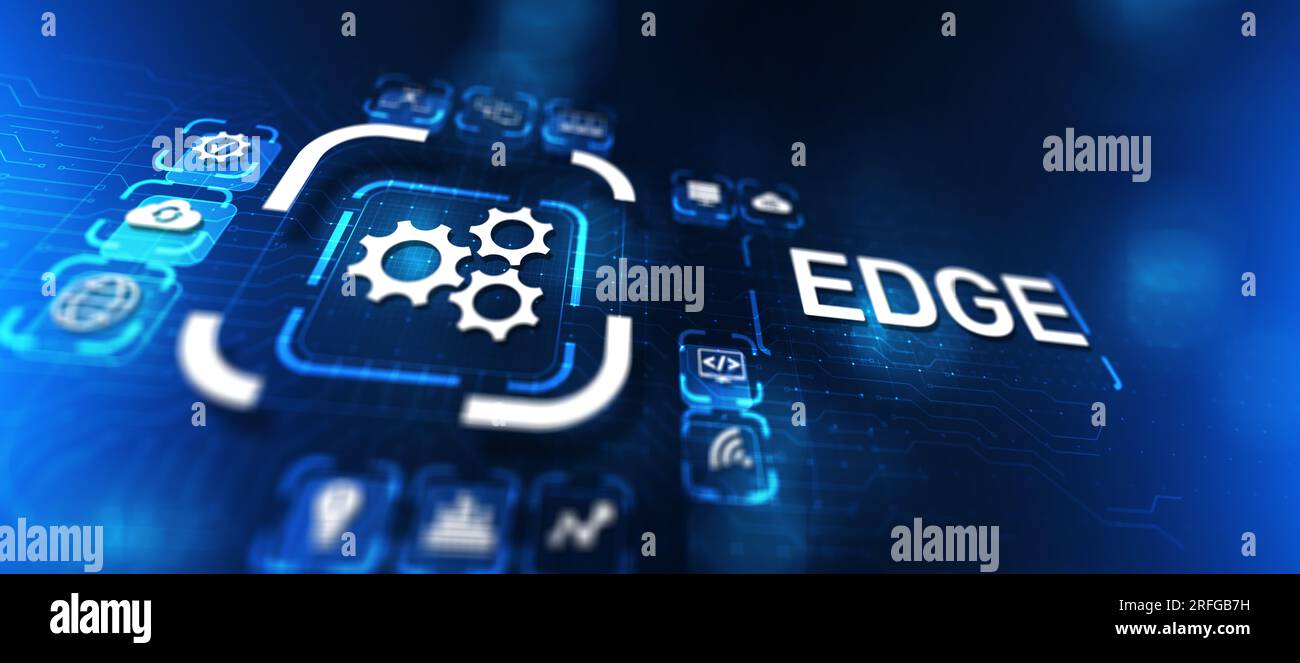 Edge computing modern IT technology on virtual screen concept Stock ...